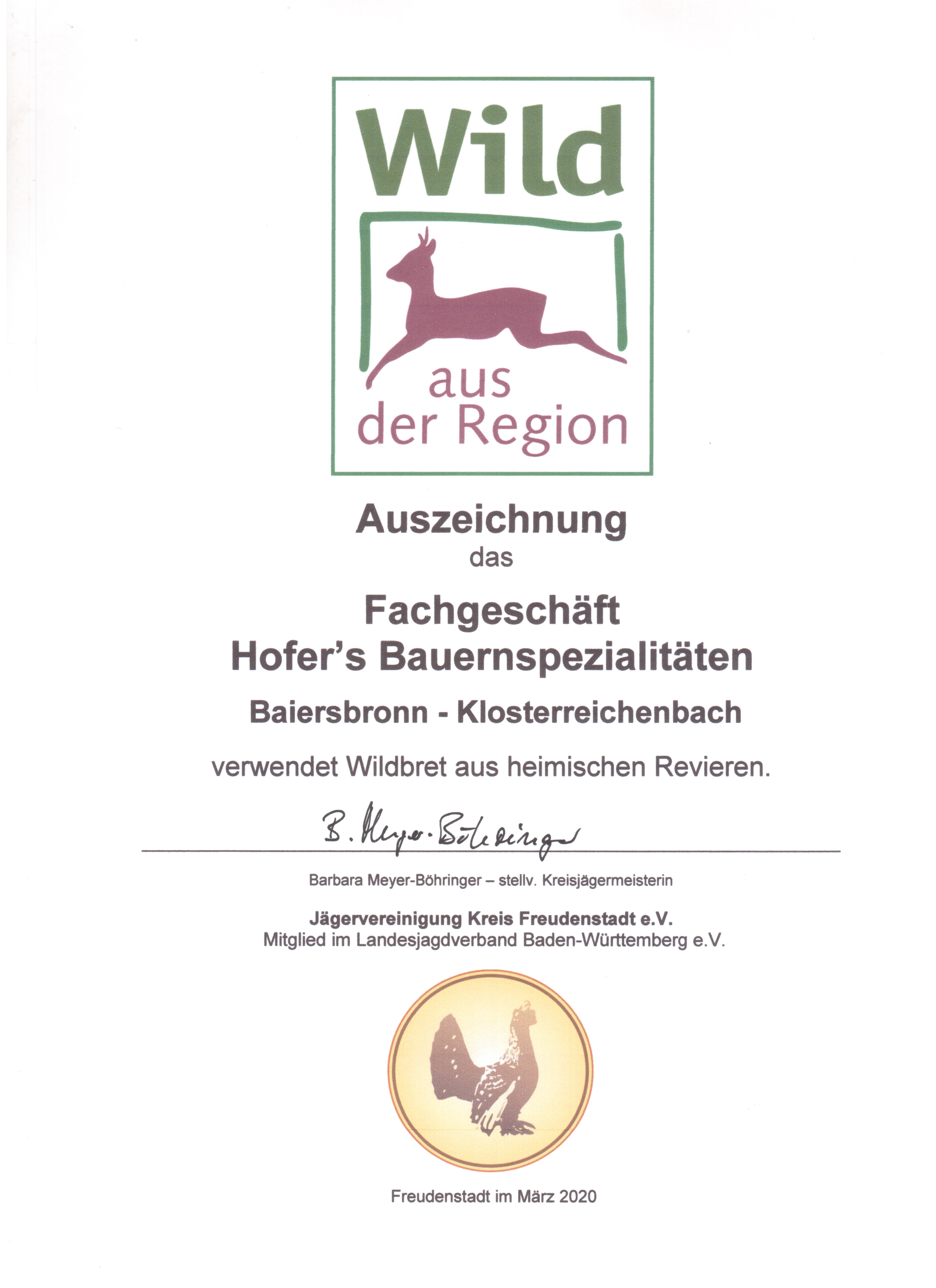 Albert Hofer Bauernspezialitäten | Deutscher Jagdverband